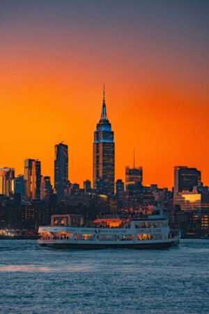 Statue at Sunset with Circle Line Sightseeing Cruises - NJ Family