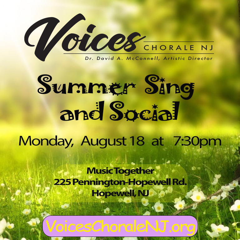 Voices Chorale NJ Summer Sing and Auditions - NJ Family