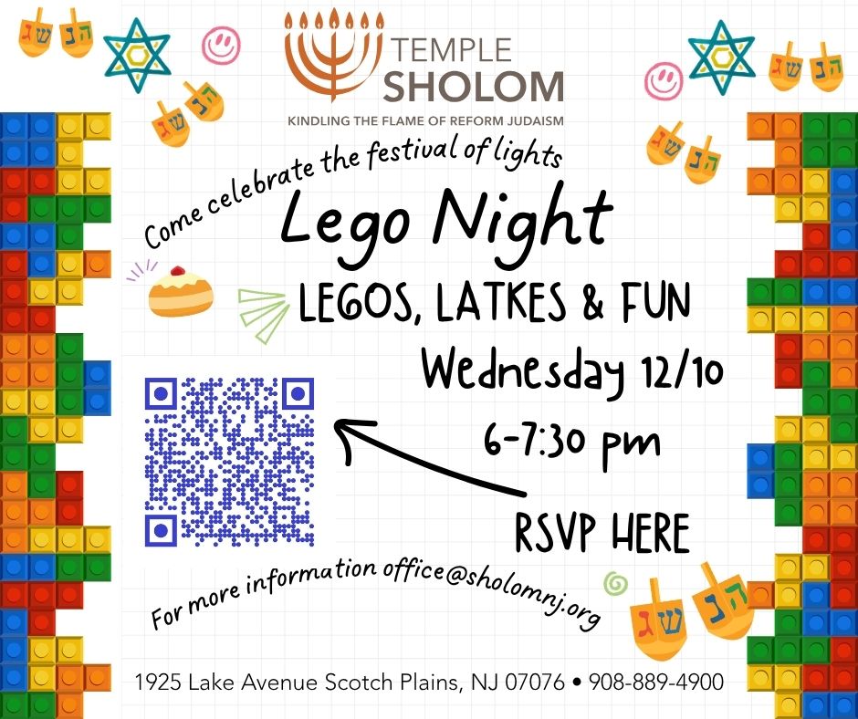 Temple Sholom's Hanukkah LEGO Night - NJ Family