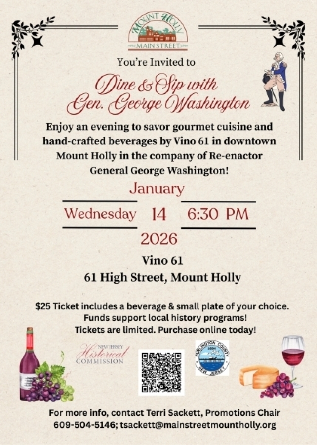 Dine & Sip With General George Washington - NJ Family