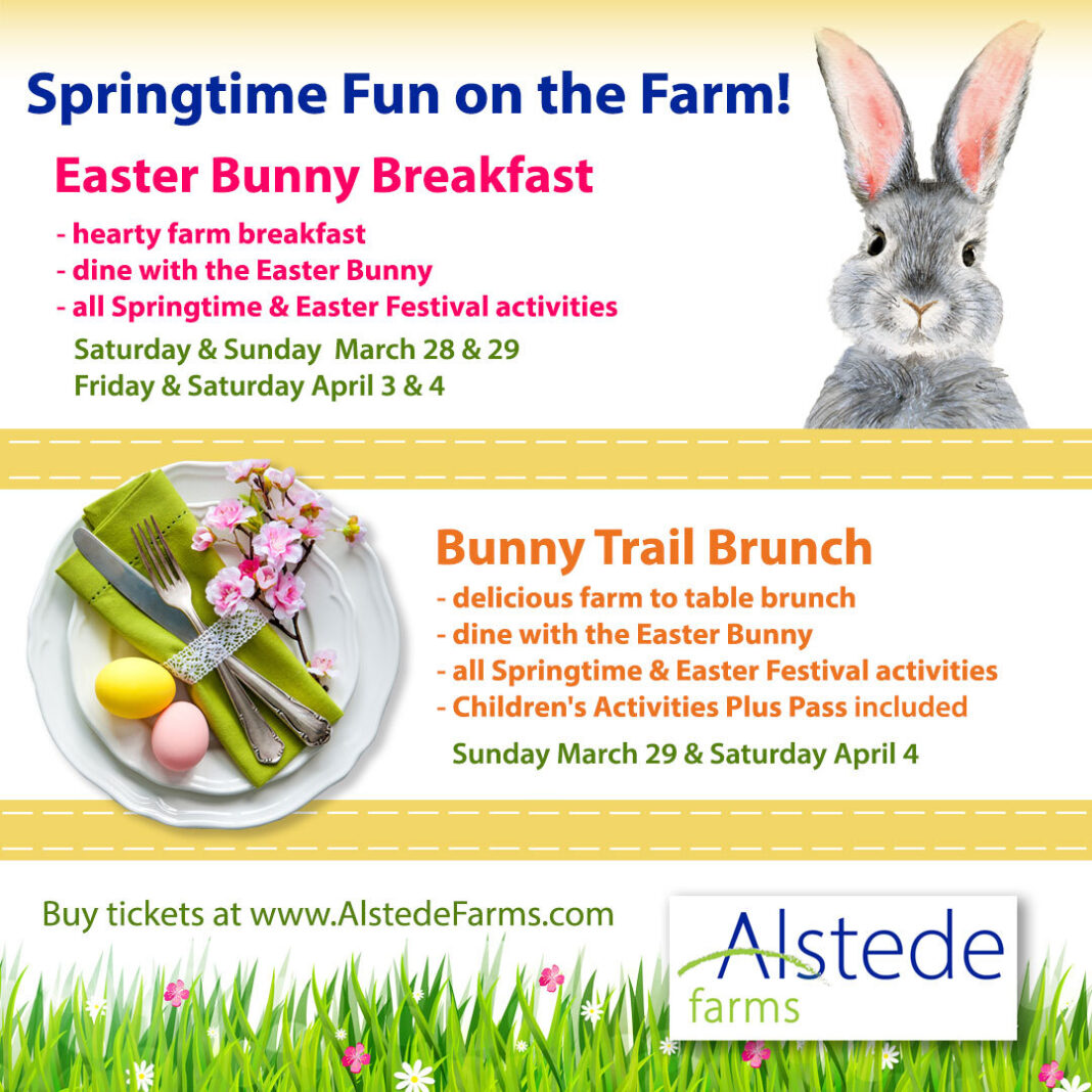 Easter Bunny Breakfast and Bunny Trail Brunch at Alstede Farms - NJ Family